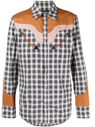 Dsquared2 chemise dinspiration western &agrave; carreaux - Gris