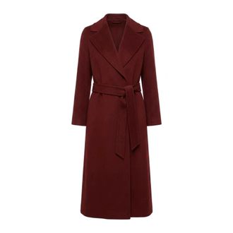 Max Mara Belted Manteaux - Femme - Manteaux - Rouge - Taille: 40 FR