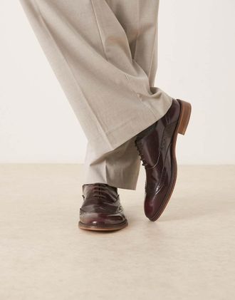 Asos Chaussures richelieu en cuir - Bordeaux-Rouge