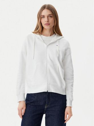 Tommy Jeans Sweatshirt Flag DW0DW19729 Wei&szlig; Regular Fit