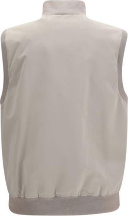 Brunello Cucinelli Mens Gray Polyester Sleveless Jacket Clothing