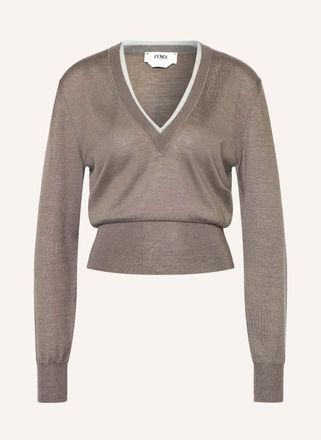 Fendi Pullover Cash Mit Cashmere Und Seide grau