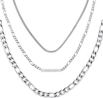 Calvin Klein Lot de 3 Colliers pour Femme Collection LINKED en Acier Inoxidable - 35700002