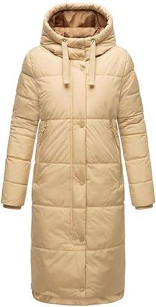Marikoo Manteau dhiver chaud matelass&eacute; long pour femme avec capuche Soranaa XS-XXL, beige, S