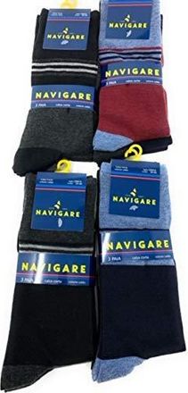 Navigare Lot de 6 paires de chaussettes chaudes en coton court