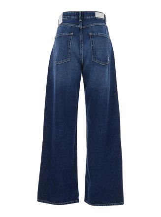 Icon Denim Los Angeles Womens Wide-Leg Jeans Blue Denim Cotton