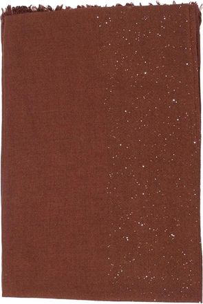 Faliero Sarti Kundy Fransenschal mit Pailletten - Braun