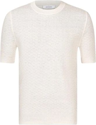 Gran Sasso Homme, Pulls, Blanc, Taille: L T-shirt en maille point de brique