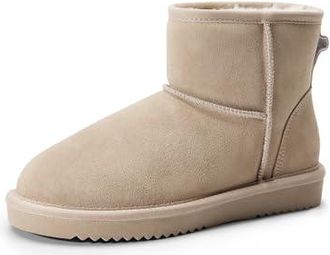 Dream Pairs Bottes Femme Hiver Chaudes en Daim Véritable Confortables Antidérapantes avec Semelle Mémoire et Doublure en Fausse Fourrure pour Ville et Quotidien,S