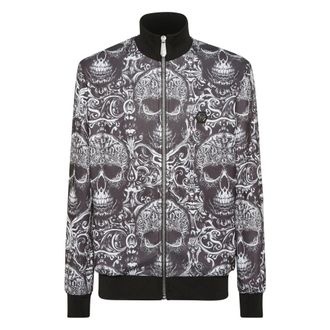 Philipp Plein Tracksuit Jacket All-Over Skull - - Sweatshirts & Hoodies - Herren - Schwarzk - L