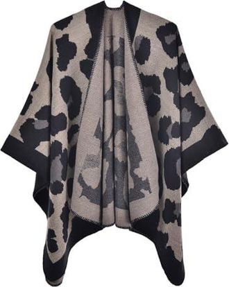 Generic Poncho Femme Hiver Chaud Chale Femme Hiver Chaud Cape Femme Effet enveloppant Ch&acirc;le Ouvert Tricot &Eacute;pais Tr&egrave;s Pour Ext&eacute;rieur Automne