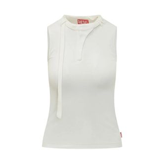 Diesel Femme, Tops, Blanc, Taille: 38 FR Tie Detail Tank Top