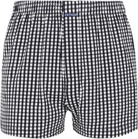 Arthur Caleçon Homme, Caleçon de Nuit - Coton Bio, Doux et Confortable au Quotidien - Motif Vichy Carreaux Noir - Taille M