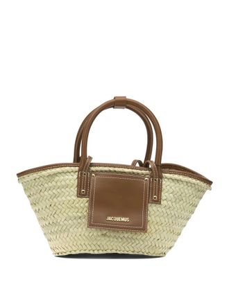Jacquemus Hobo Bags - Woven Basket-Style Handbag With Leather Trim - Gr. unisize - in Beige - f&uuml;r Damen
