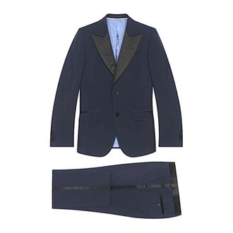 Gucci Straight Fit Wollanzug - - Suits - Herren - Blau - XL