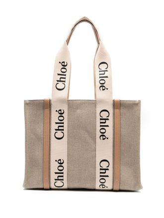 Chlo&eacute; grand sac cabas Woody - Tons neutres
