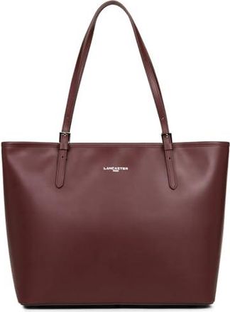 Lancaster | Smooth - Grand Sac cabas épaule Refente de Cuir de Vachette Lisse Bordeaux