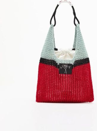 Plan C Plan C, Femme, Sacs, Multicolore, Taille: ONE Size Sac Shopper en Lin et Maille