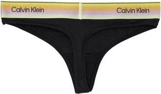 Calvin Klein Tanga avec ceinture logo - Femme - Sous-v&ecirc;tements - Noir - Taille: 36 FR