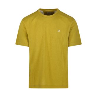 C.P. Company C.p. Company, Homme, Tops, Jaune, Taille: XL T-Shirt Logo Plaqu&eacute; Jersey 20/1