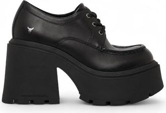Windsor Smith Chaussures &agrave; Lacets en Cuir Noir &agrave; Plateforme &eacute;paisse pour Femmes