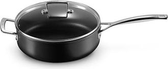 LE CREUSET Aluminium-Antihaft Sautépfanne mit Glasdeckel, Ø 26 cm, Für alle Herdarten inkl. Induktion geeignet, Anthrazit/Silber, 51110260010302