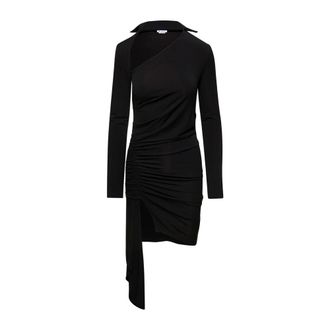 Off-white Schwarzes Mini-Kleid mit Cut-out und R&uuml;schendetail - - Dresses - Damen - Schwarzk - M