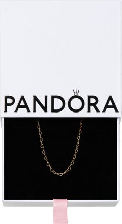 Pandora Moments Verbundene Herzen Collier-Halskette aus Sterling Silber mit vergoldeter Metalllegierung, Kompatibel Moments Charms, Größe 45cm, 363334C00-45