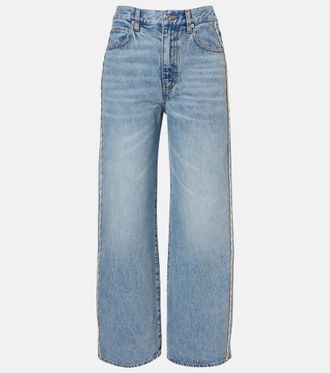 Frame Denim Jean cropped wide-leg Crochet Bow