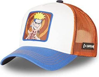 Capslab Naruto Shippuden Naruto White Orange Blue Trucker Cap - One-Size