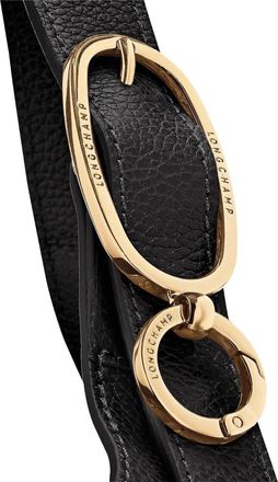 Longchamp Cowhide Leather Shoulder Bag - Black