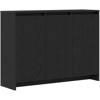 vidaXL Vidaxl - Buffet noir 102 x 33 x 75 cm - Bois ding&eacute;nierie solide - Rangement &eacute;l&eacute;gant pour salon et salle &agrave; manger - Assemblage requis