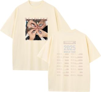 Generic Deadline T-Shirt 2025 World Tour Grafik-Support High Street Sport Baumwolle Love Shirt(B-Beige,M)