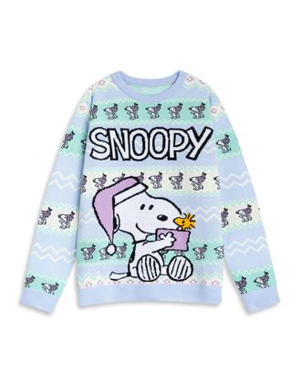 Peanuts Snoopy Damen-Weihnachtspullover in Mehreren Farben | Lang&auml;rmliger Rundhalsausschnitt | Cartoon-Weihnachtskleidung | Festliche Kleidung f&uuml;r Weihnachtsf