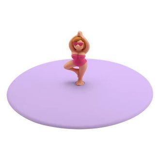 Lurch 210847 Mein Deckel Beach Girls Yolanda Yoga, Glasabdeckung aus BPA-freiem Premium-Platin-Silikon, Ø 10,5cm, Flieder