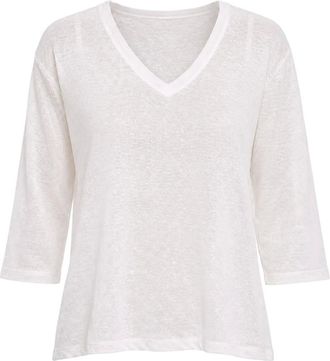 Aragona Femme, Tops, Blanc, Taille: 36 FR D3370To-110 Linen Top