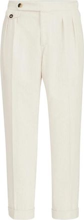Brunello Cucinelli Pantalon en velours c&ocirc;tel&eacute; - Homme - Pantalons - Blanc - Taille: 2XL