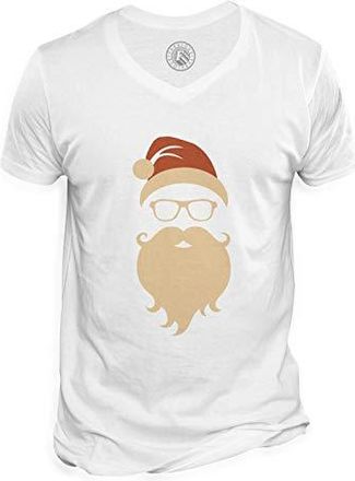 Fabulous T-Shirt Homme Col V Père Noel Hipster Noel Hiver Cadeau