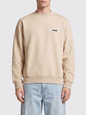 Jacquemus Sweat-shirt &agrave; col rond en pur coton avec logo contrastant appliqu&eacute;