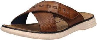 Bugatti Homme Mules d&eacute;t&eacute; en Cuir et Textile, Cognac, 44 EU