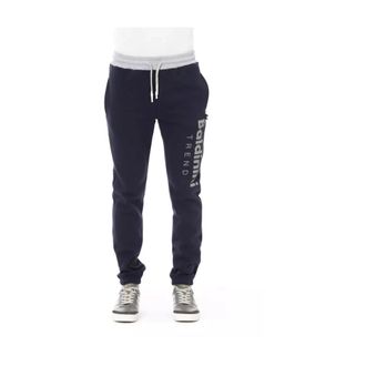 Baldinini Homme, Pantalons, Bleu, Taille: 2XL Pantalon de Sport en Coton Bleu avec Logo