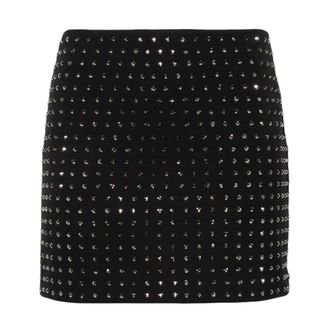 Sportmax Femme, Jupes, Noir, Taille: 40 FR Jupe noire avec clous et fermeture &eacute;clair