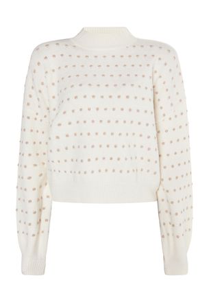 Faina Strickpullover Damen Wollwei&szlig;