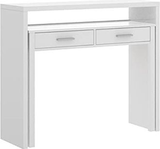 Alterego LIQUIDATODO - Moderner und preiswerter, ausziehbarer Schreibtisch, 100 cm, in Weiß glänzend