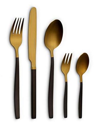 Echtwerk Echtwerk Tafelbesteck Positano Due-Gold/Black Edition, 20-teilig, f&uuml;r 4 Personen, 18/10 mattiert, Edelstahl, Hochwertiges Besteck Set, f&uuml;r Esstisch, T