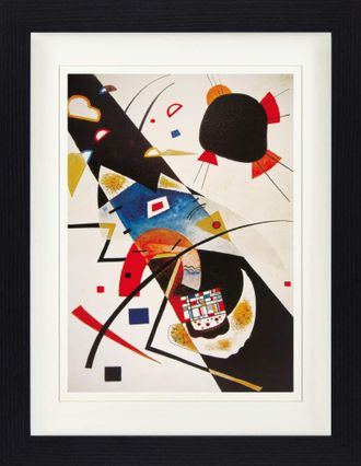 1art1 Wassily Kandinsky Poster Zwei Schwarze Flecken, 1923 Gerahmtes Bild Mit Edlem Passepartout | Wand-Bilder | Im Bilderrahmen 40x30 cm