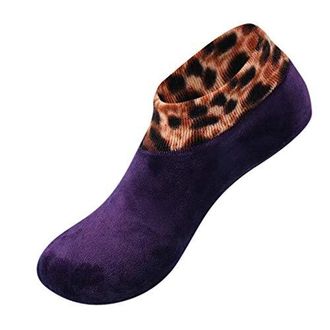 Generic Chaussettes Femme Fantaisie Funny Socks Chaussettes Thermiques Antid&eacute;rapantes Imprim&eacute; L&eacute;opard Id&eacute;ales Pour Confort Int&eacute;rieur Femmes Parfaites Pour Se 
