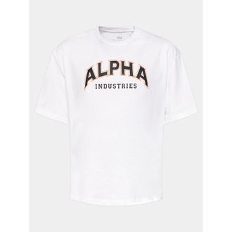Alpha Industries Alpha Industries T-Shirt College 146501 Wei&szlig; Relaxed Fit