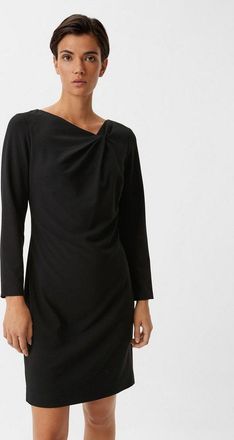 Comma Minikleid Kleid Crêpe-Kleid mit Knotendetail