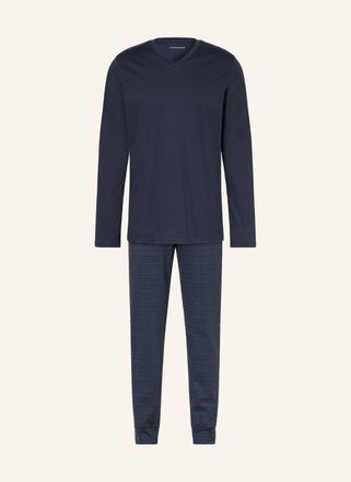 Schiesser Schlafanzug Casual Essentials blau